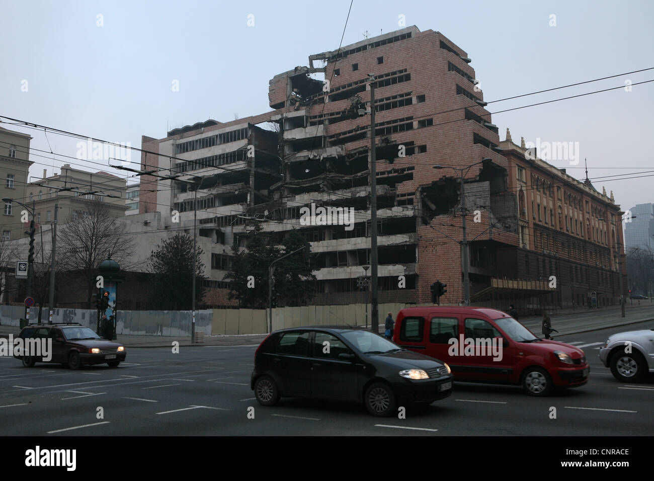 Building of the Federal Defense Ministry of Yugoslavia destroyed by the ...