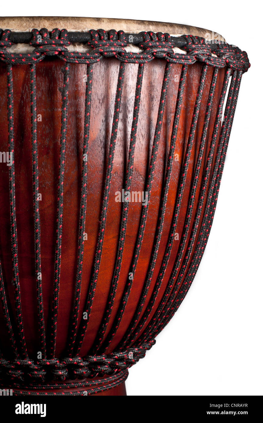Close up of the djembe isolated on white background Stock Photo - Alamy