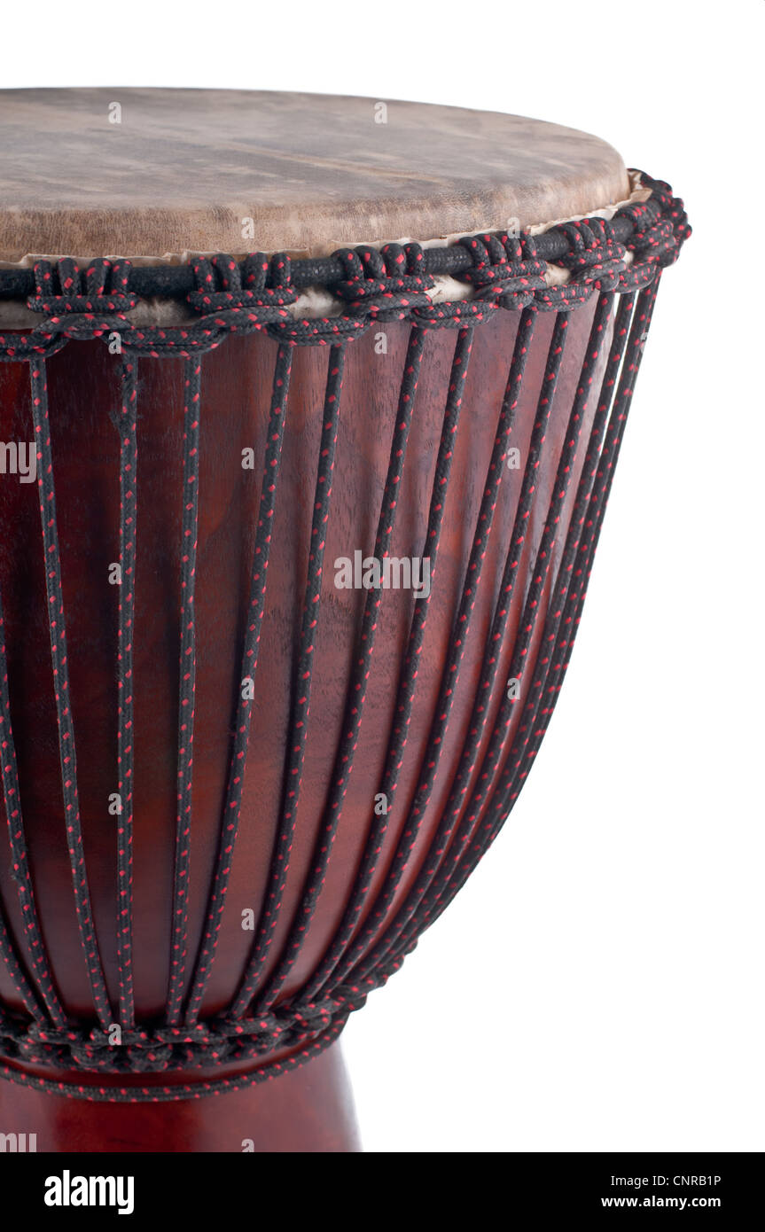 Close up of the djembe isolated on white background Stock Photo - Alamy