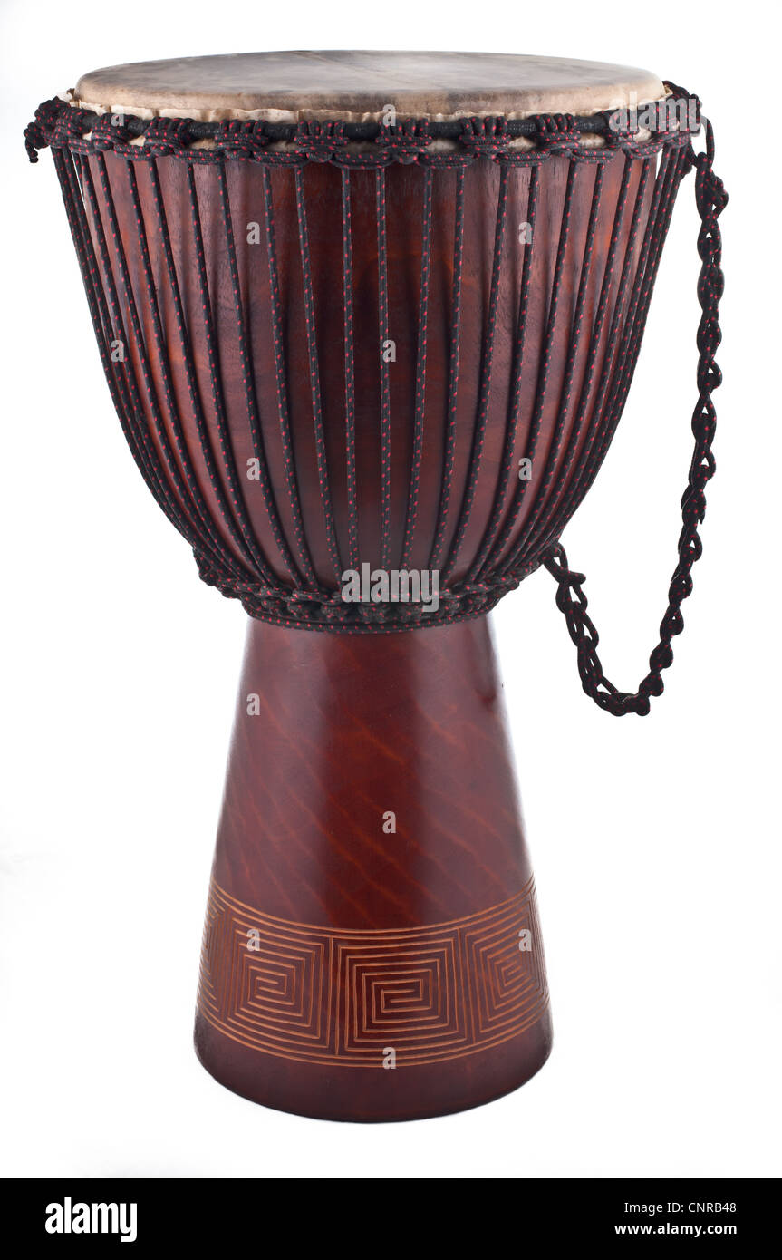 Close up of the djembe isolated on white background Stock Photo - Alamy
