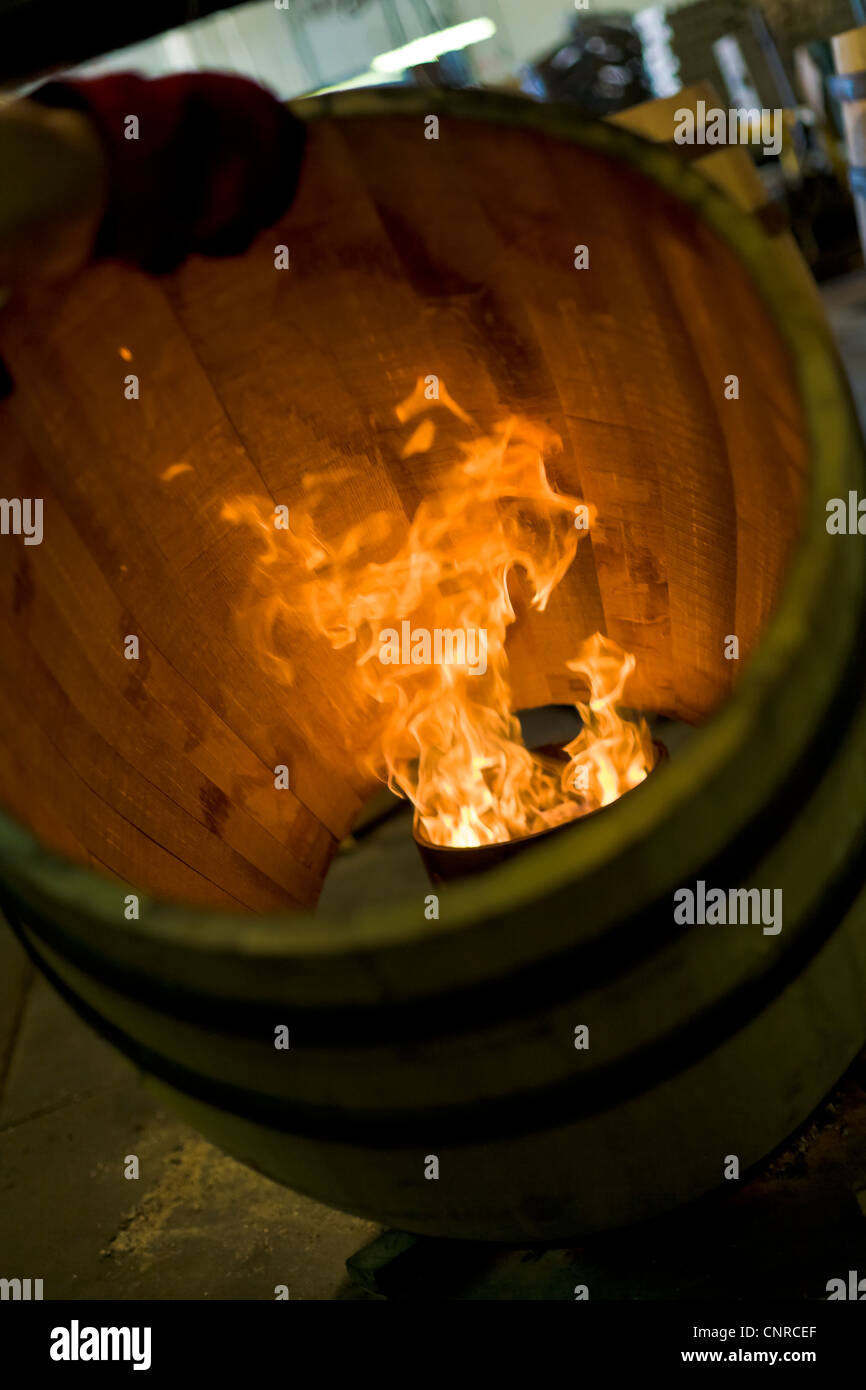 Inside of the barrel charred or "toasted" with fire. We call it ...