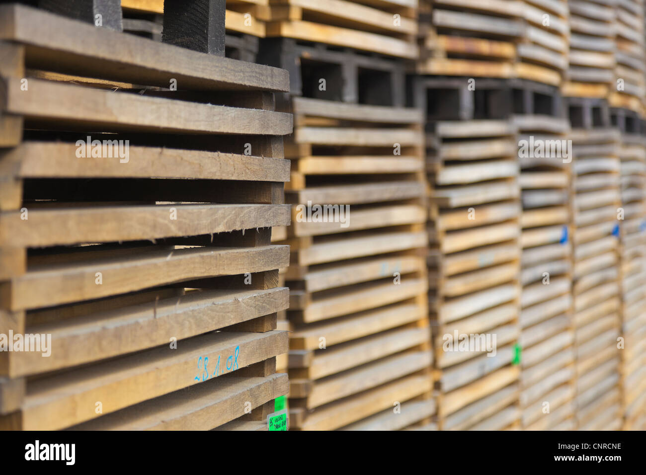 Damy cooperage Cie. The stave wood stock in maturation process., Damy ...