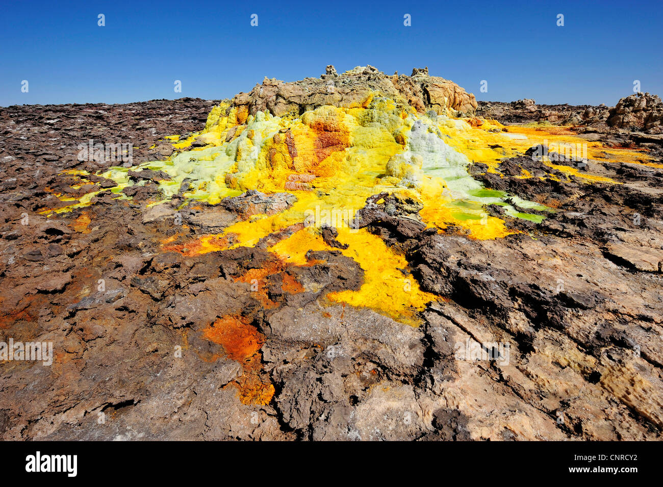 Dallol volcanic explosion crater in the Danakil Depression, Ethiopia ...
