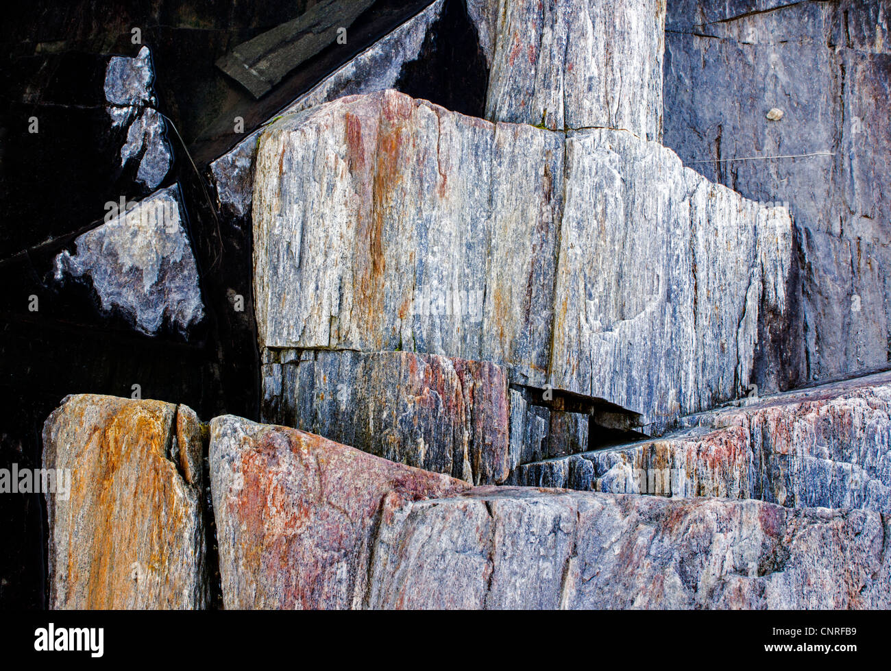 granite rock on the beach of Maine coast near in South Portland Stock ...