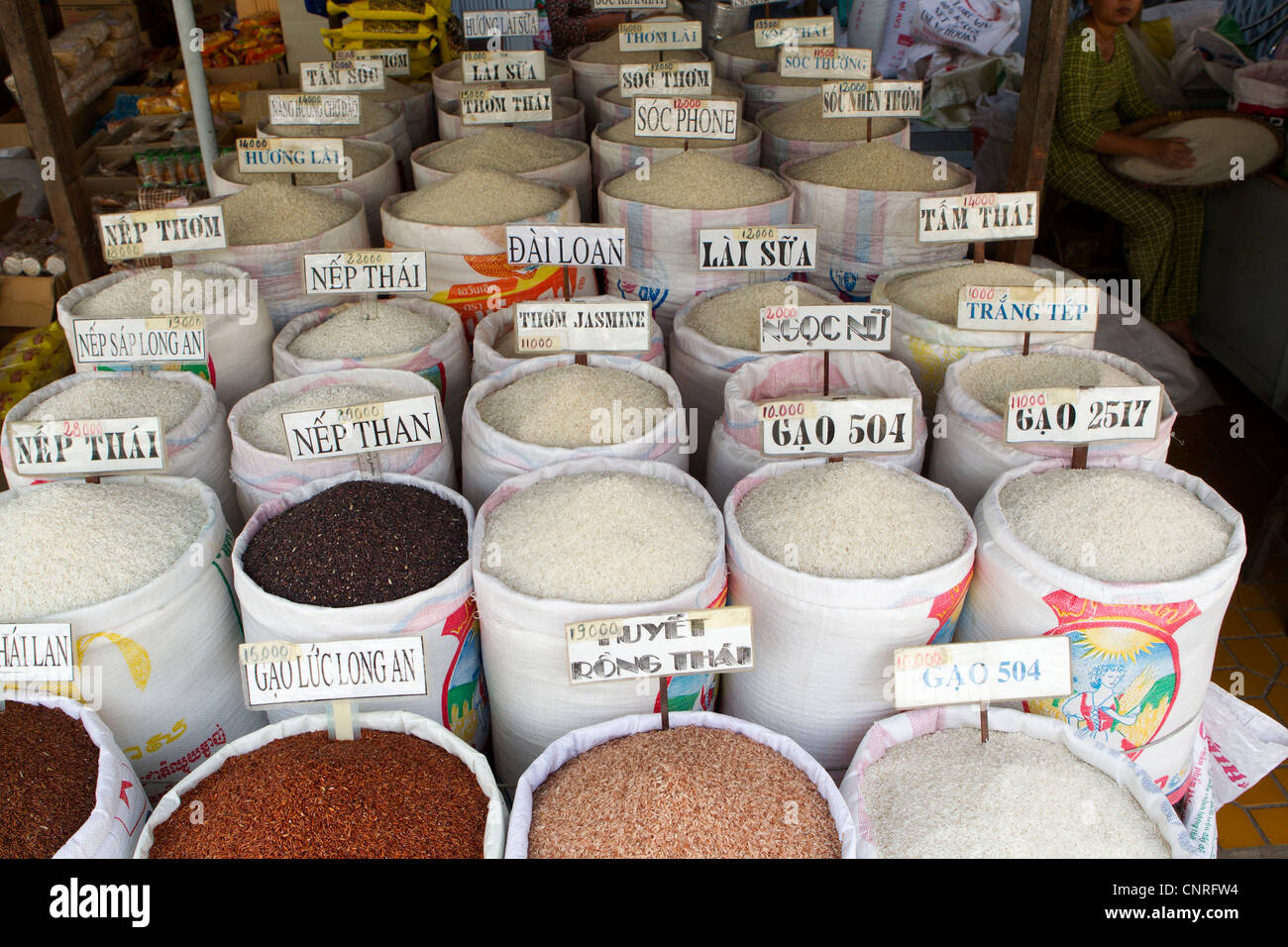 Vietnam, assorted varieties of rice in market Stock Photo - Alamy