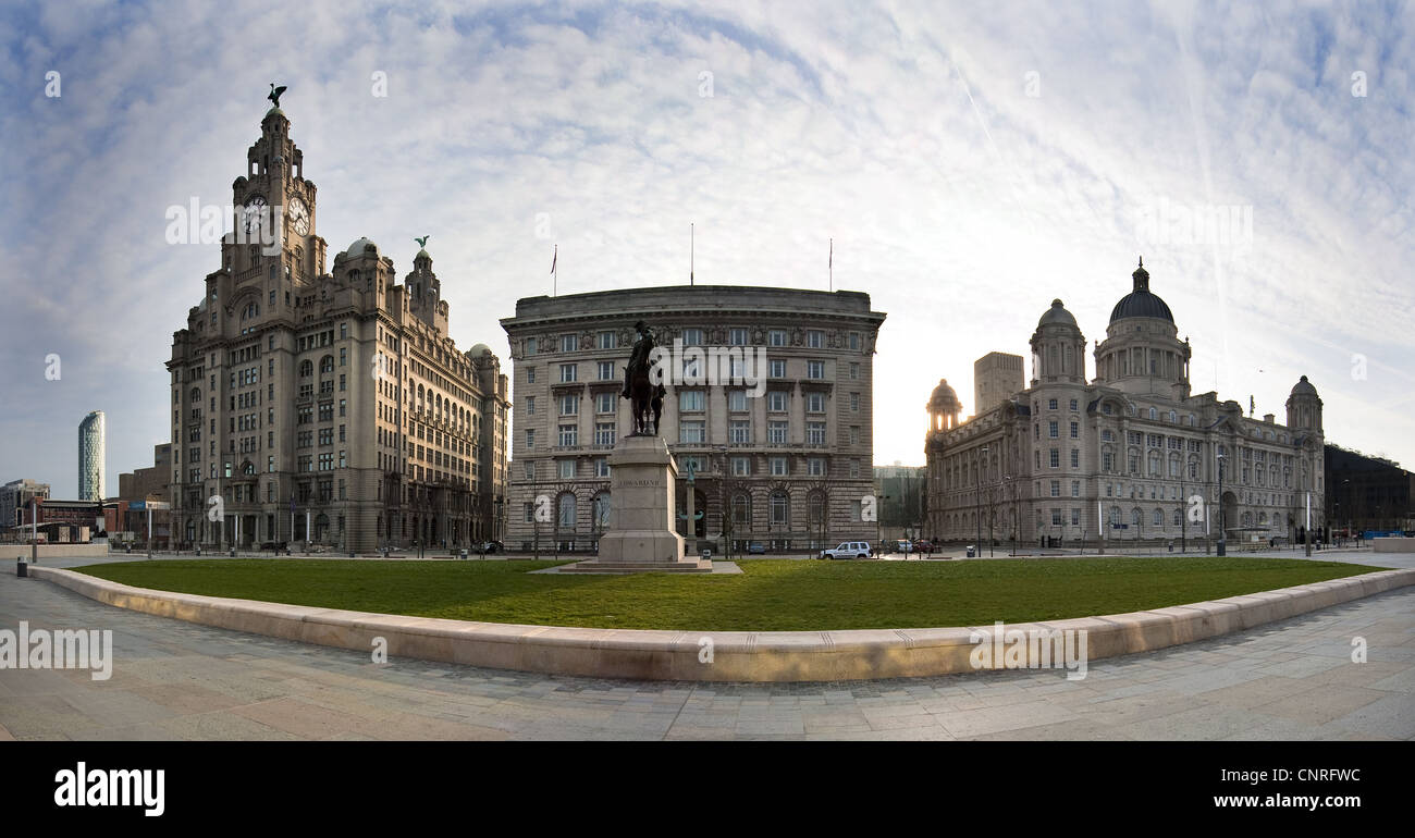 Three Graces, Liver Building, Cunard Building and Port of Liverpool ...
