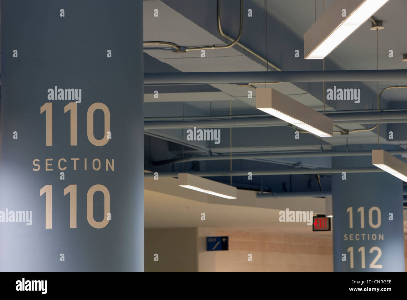 Concrete columns with section numbers Stock Photo - Alamy