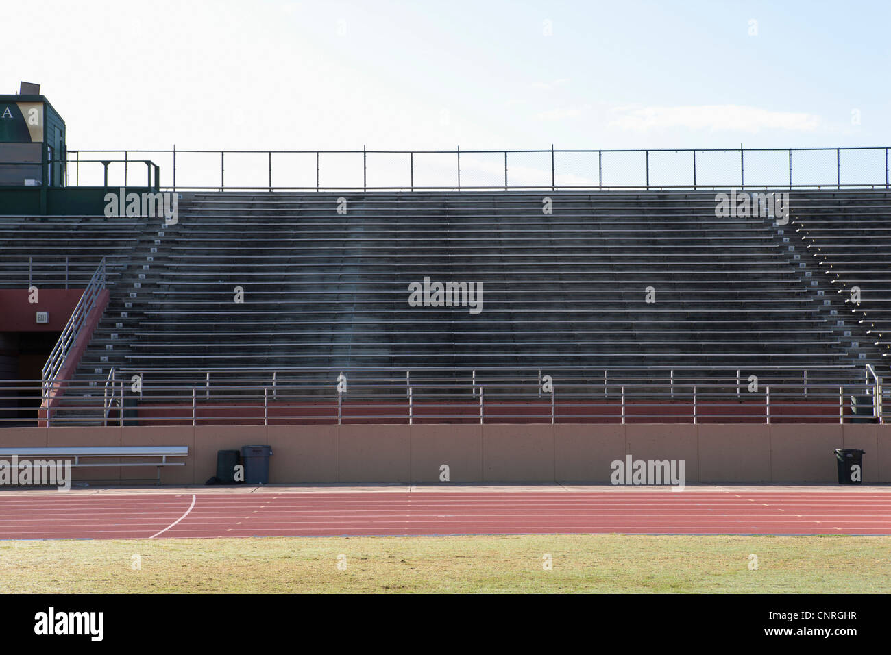 Empty stadium and running track Stock Photo - Alamy
