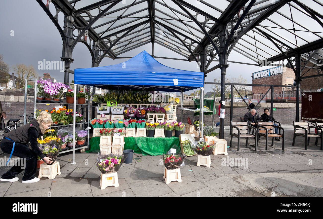 Florist stall, Kentish Town, London, England, UK Stock Photo - Alamy