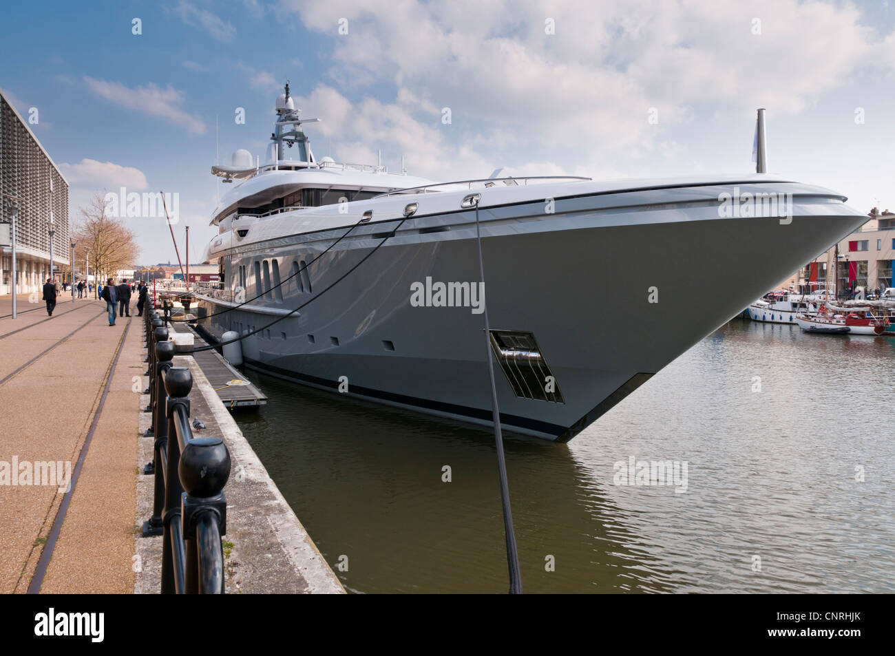 £100m super yacht Mogambo docked in Bristol's Floating Harbour, UK ...