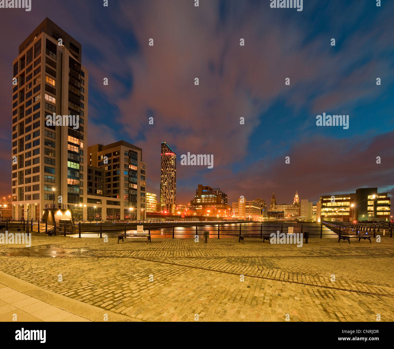Princes Dock, with Royal Liver Building in the background, Liverpool UK ...