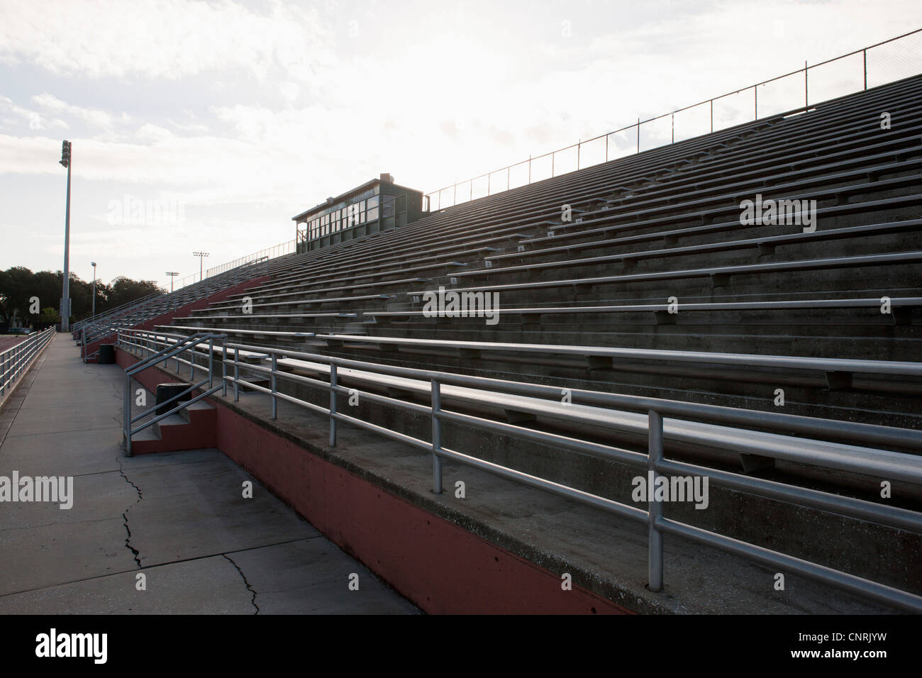 Empty bleachers in stadium Stock Photo - Alamy