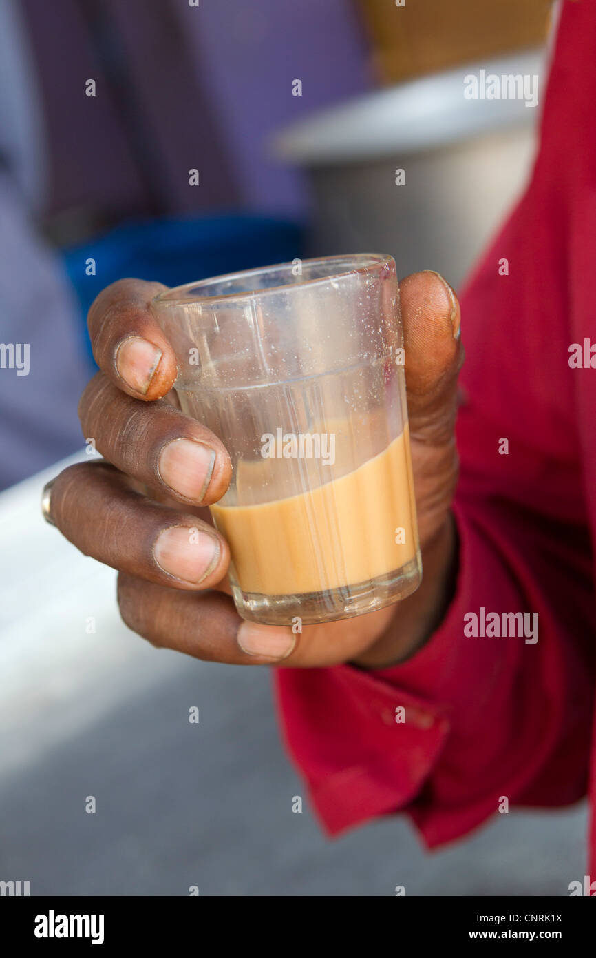 Indian man drinking chai tea hi-res stock photography and images - Alamy