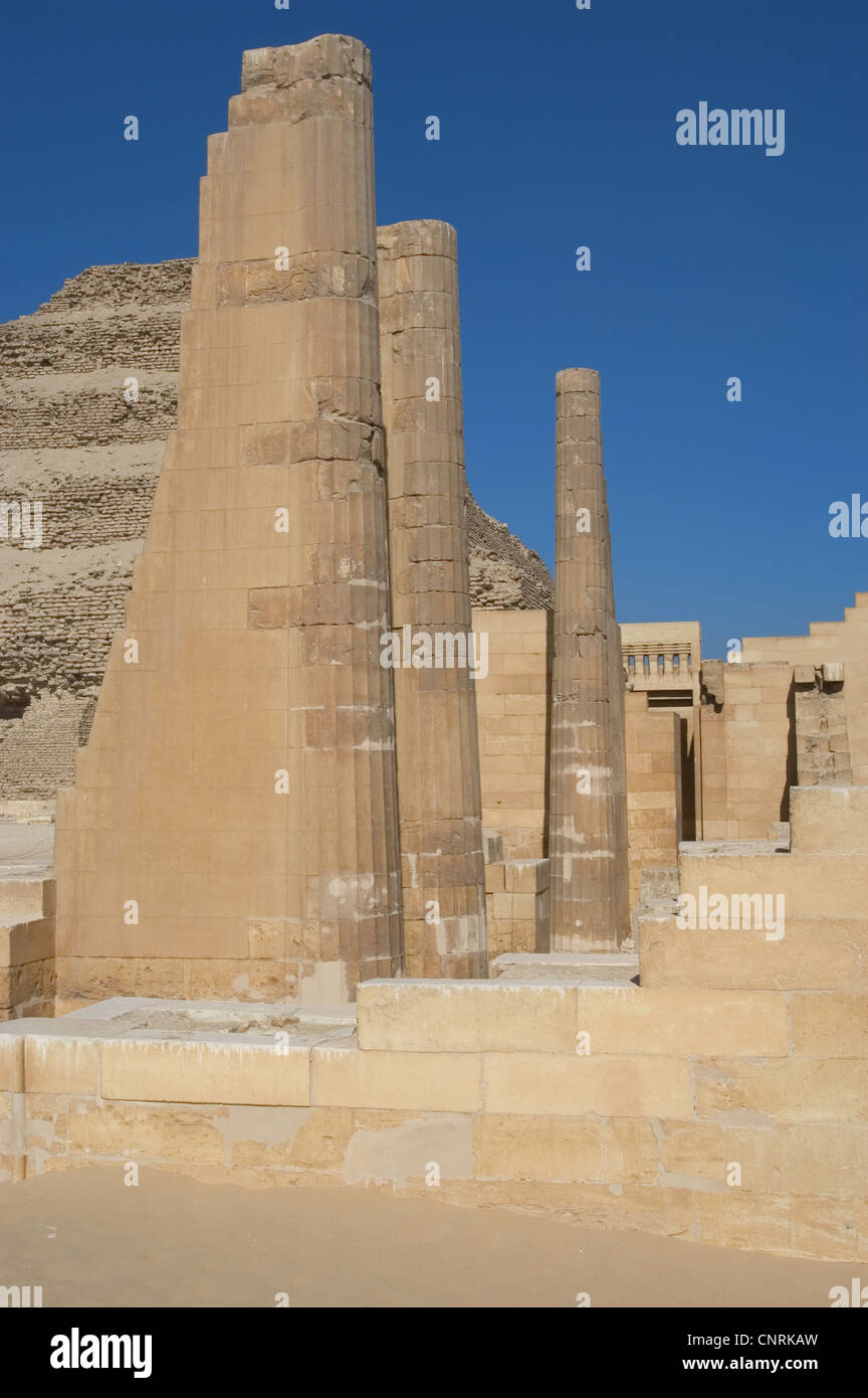 Egypt. Saqqara. Djoser's complex. Temple of the three fluted columns or ...
