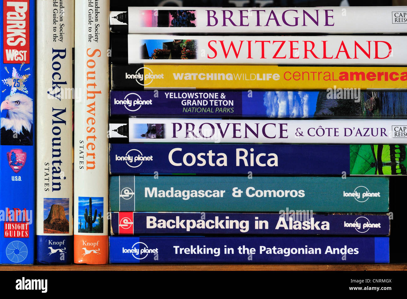 Collection showing assortment of travel guides and guidebooks about ...