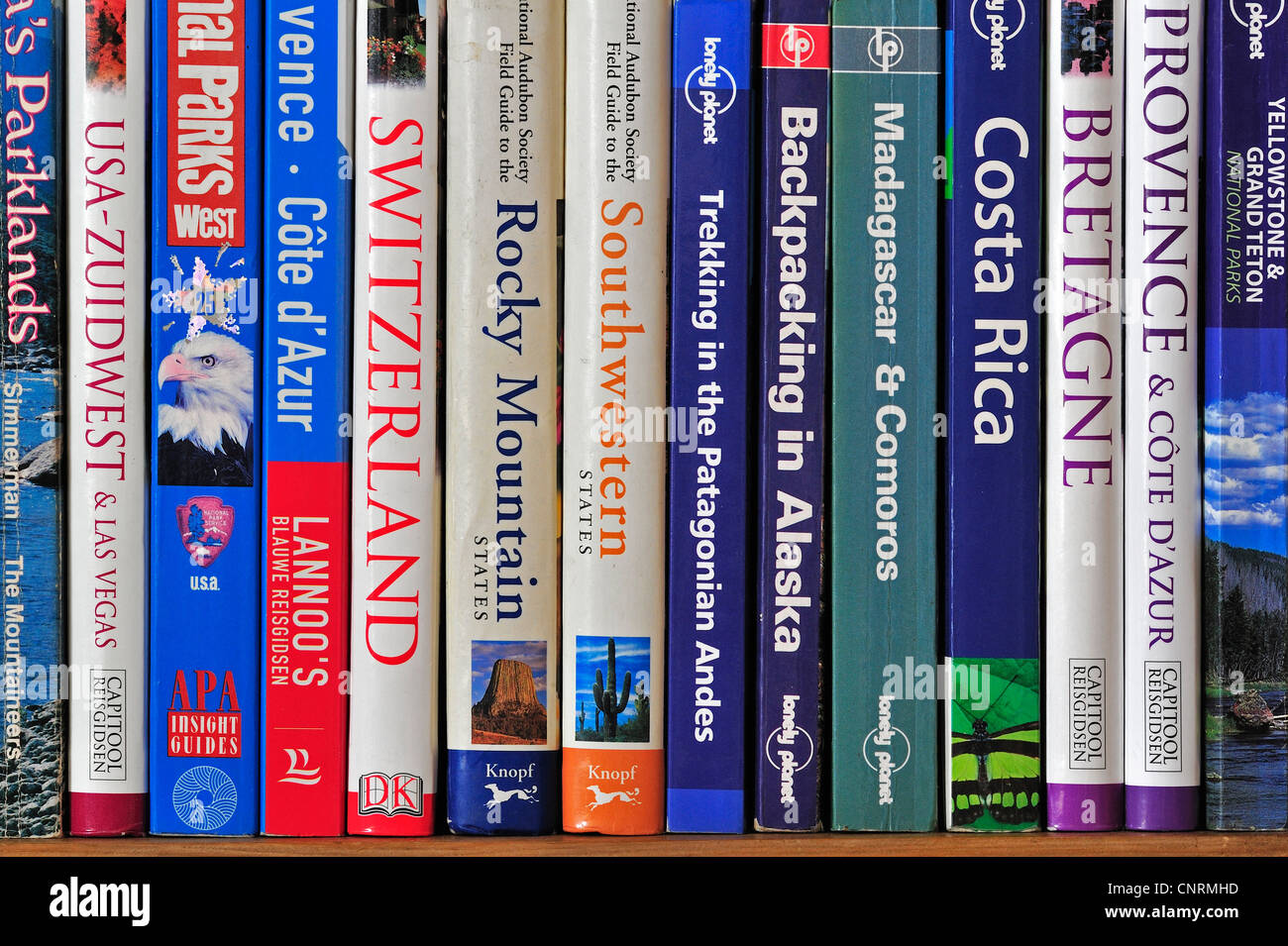 Collection showing assortment of travel guides and guidebooks about ...