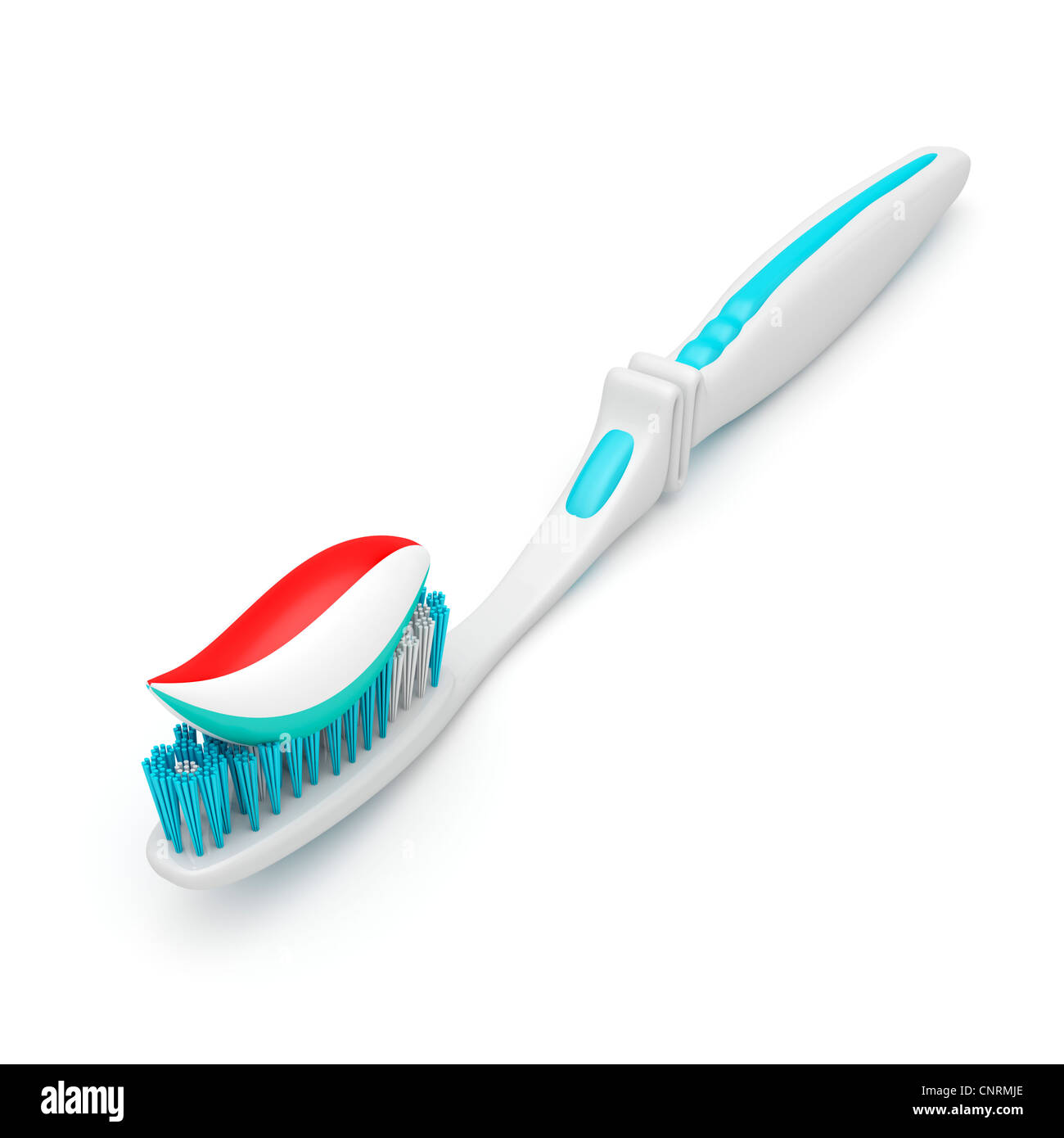 Toothbrush with toothpaste on a white background Stock Photo - Alamy