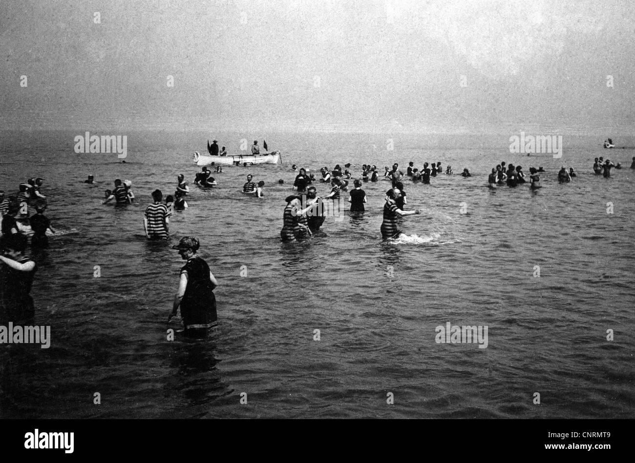 bathing, bathing people, circa 1900, Additional-Rights-Clearences-Not ...