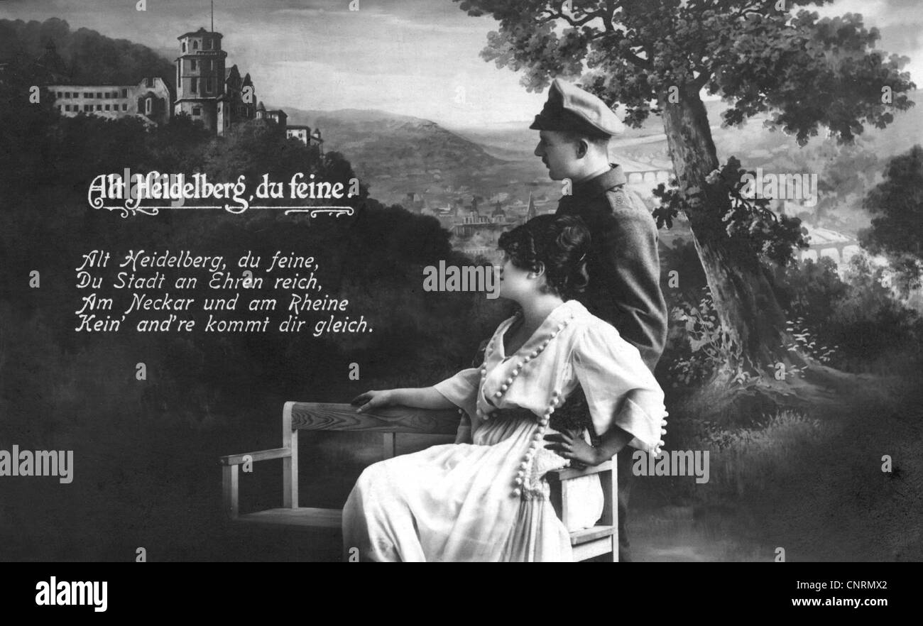 people, couples, lovers, "Alt Heidelberg, du feine", composite ...