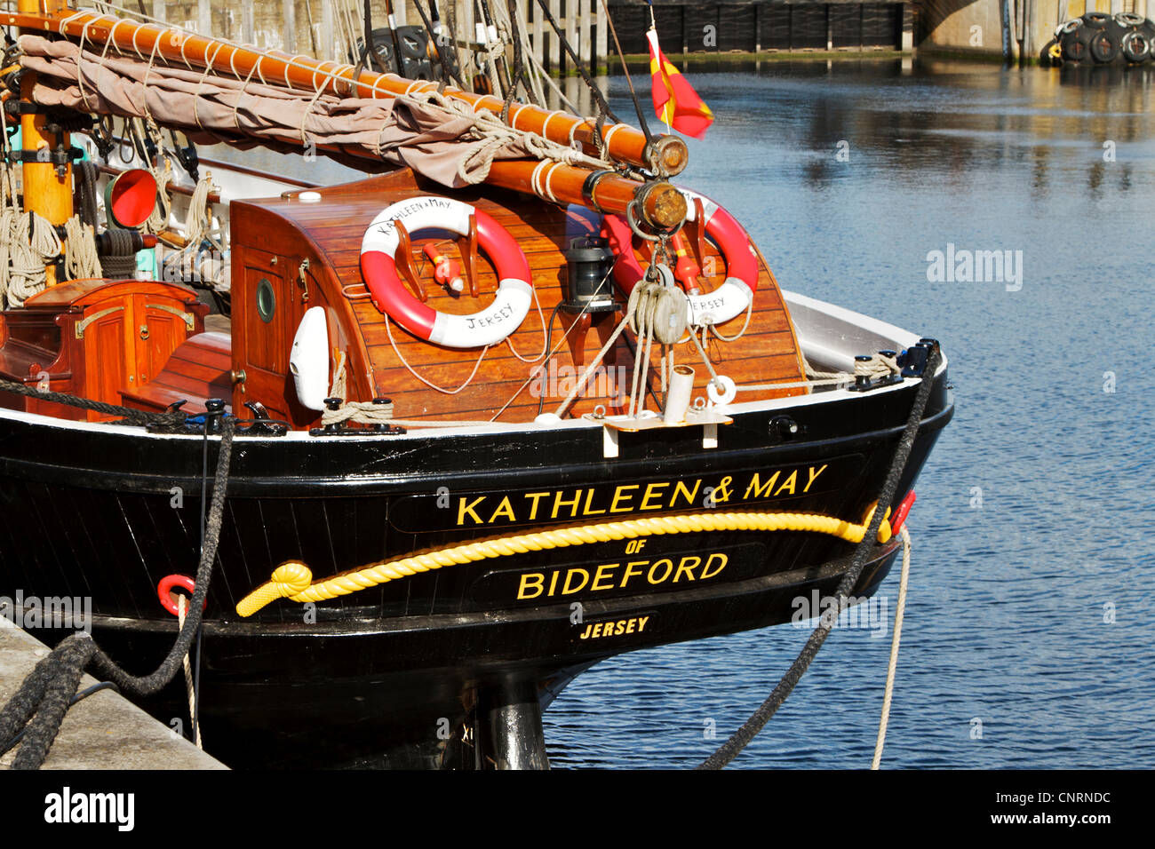 Tall sailing ship KATHLEEN & MAY, berthed in canning dock, in the ...