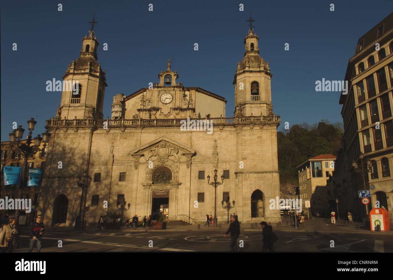 People passing the cathedral of Bilbao, Spain Stock Photo - Alamy