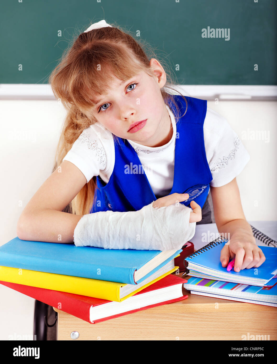 Child with broken arm. Isolated Stock Photo - Alamy