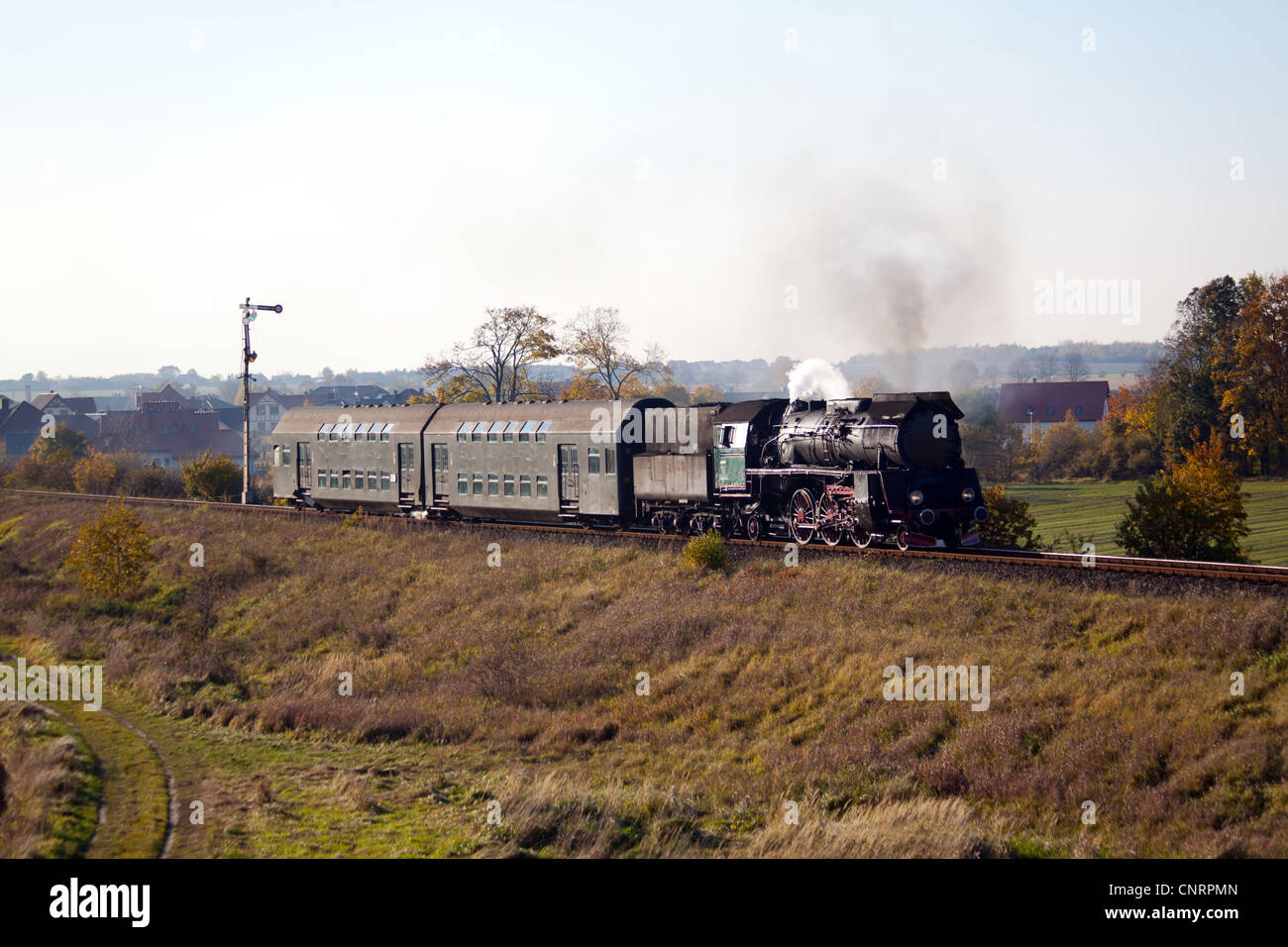 Retro steam train Stock Photo - Alamy