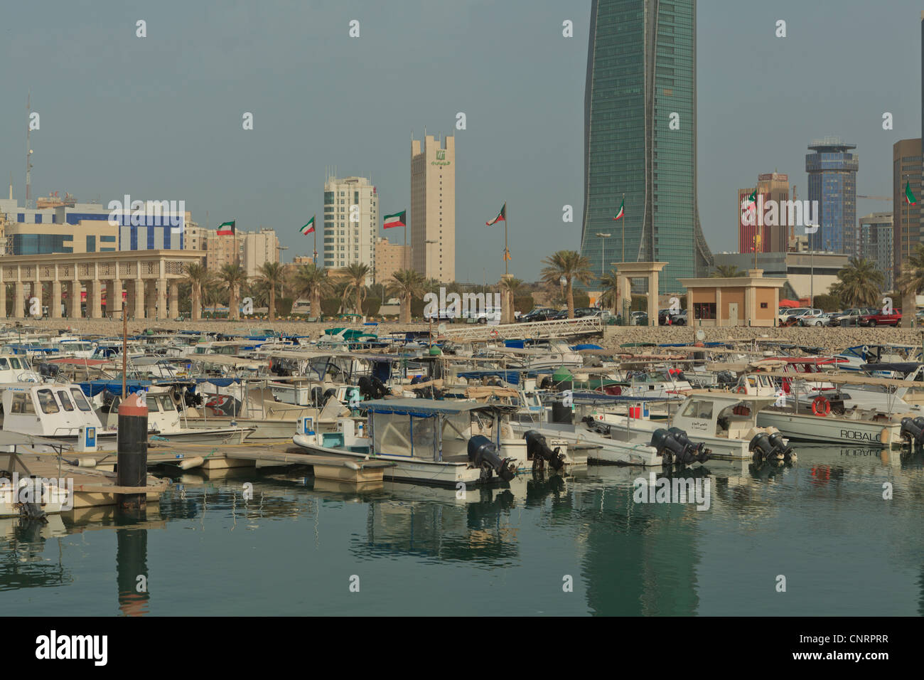 View of Kuwait City skyline across Souq Sharq Marina Stock Photo - Alamy