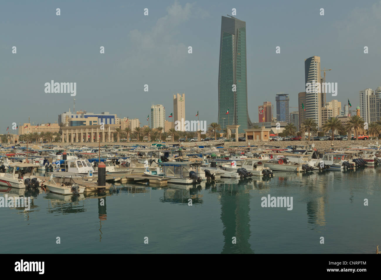 View of Kuwait City skyline across Souq Sharq Marina Stock Photo - Alamy
