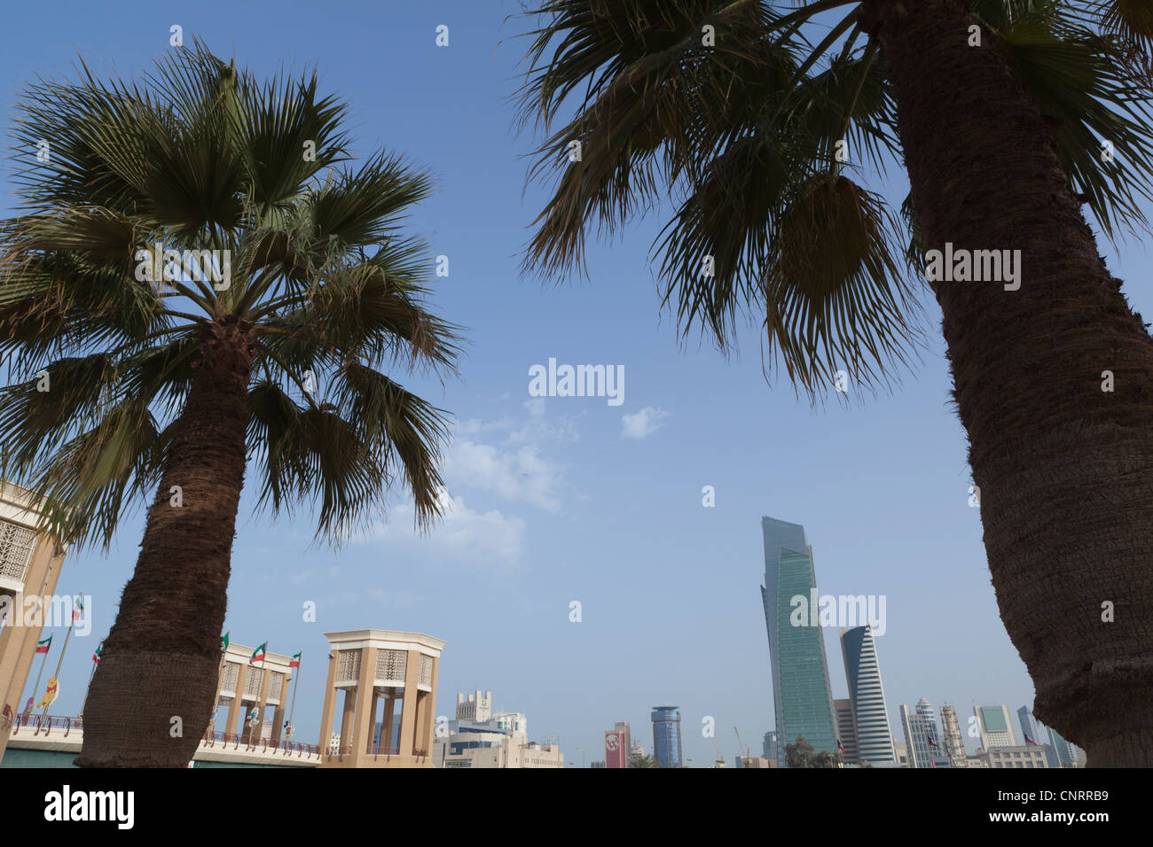 View of Kuwait City skyline across Souq Sharq Marina Stock Photo - Alamy