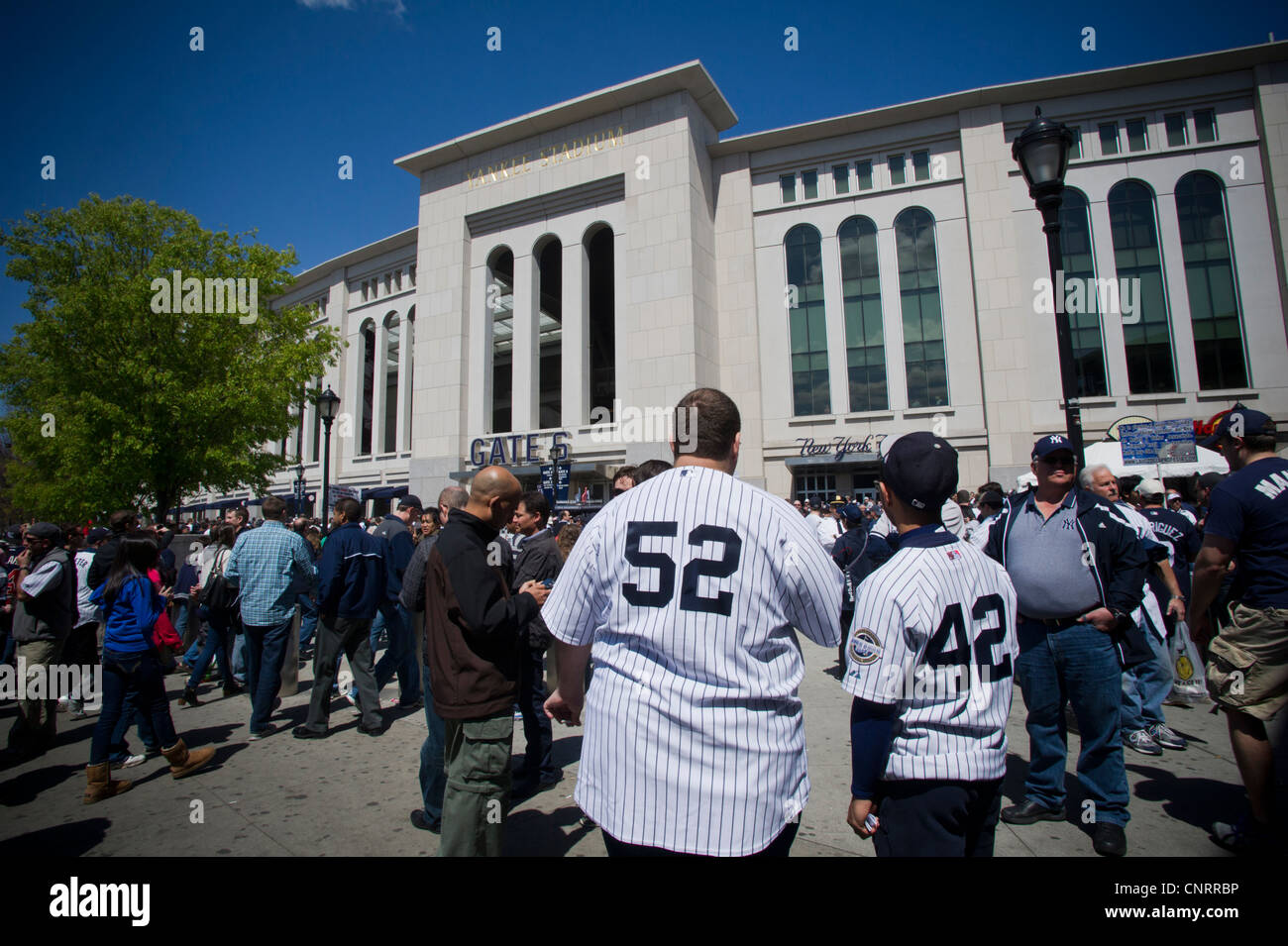 Thousands of fans arrive for the home opener at Yankee Stadium in the ...