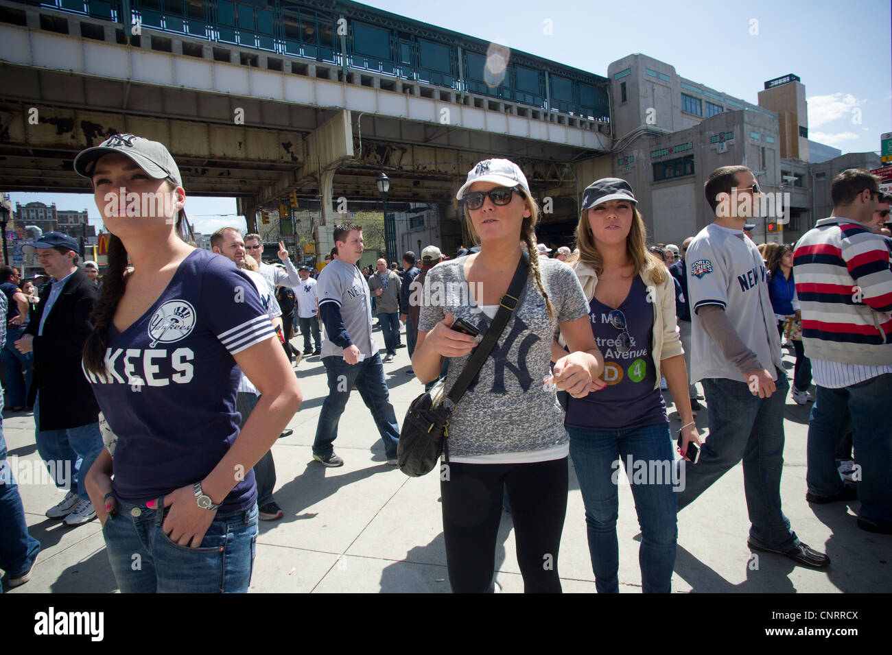 Thousands of fans arrive for the home opener at Yankee Stadium in the ...