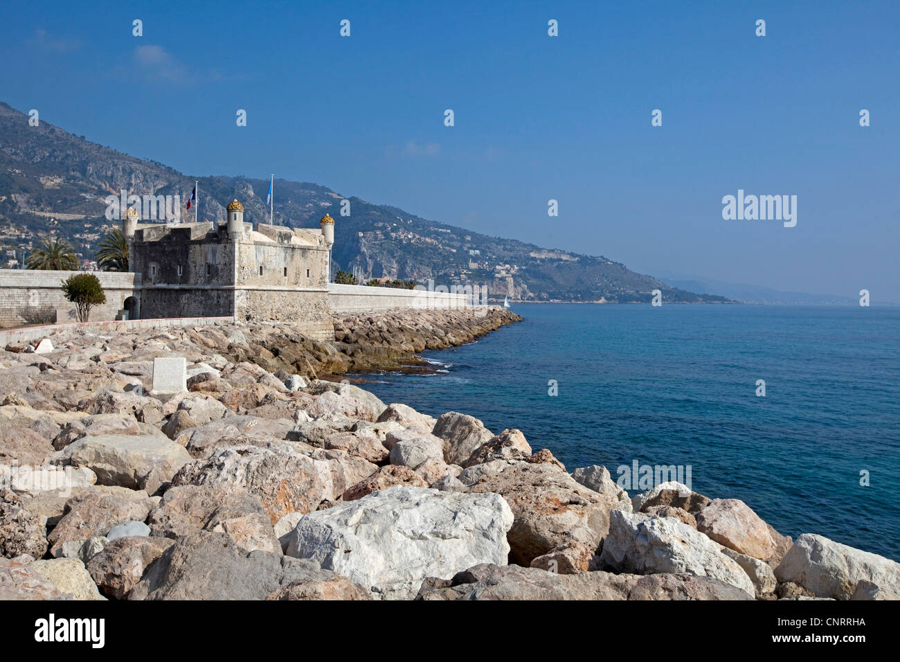 old fort of Menton Alpes-Maritimes in the Provence-Alpes-Côte d'Azur ...