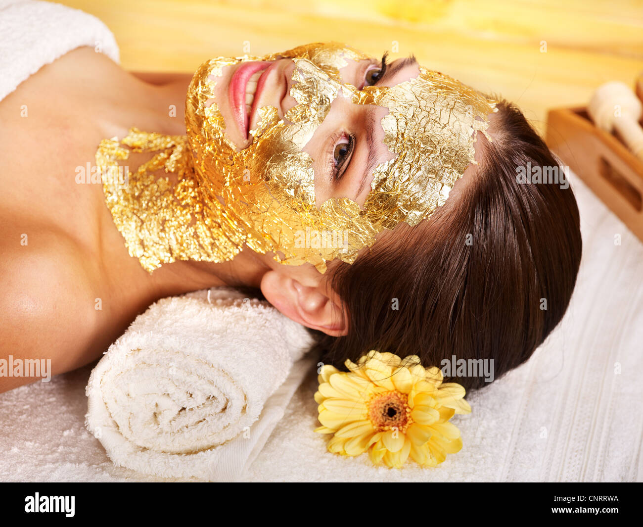 Gold facial mask hi-res stock photography and images - Alamy