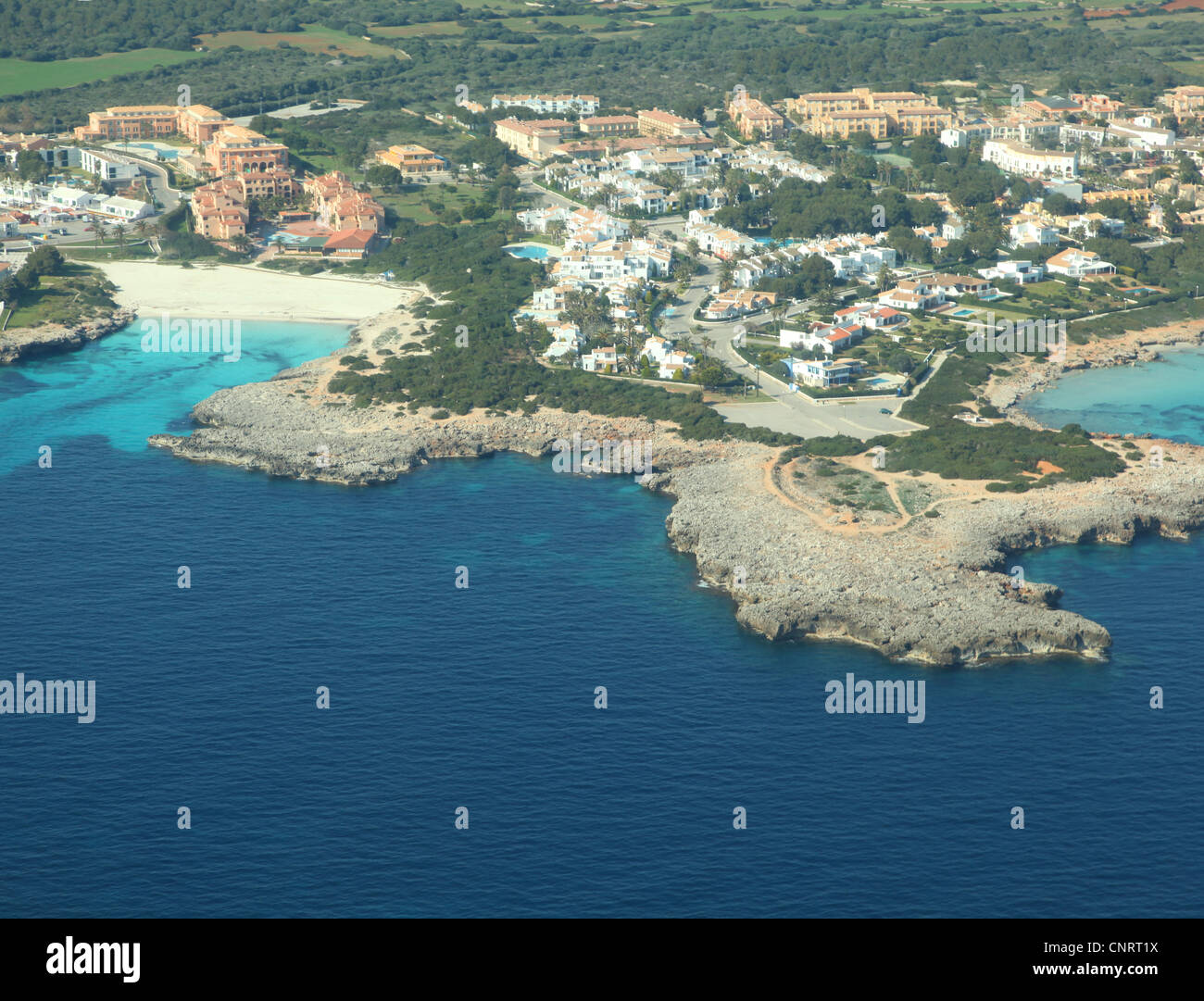 Aerial photograph of Cala en Bosch beach Stock Photo - Alamy