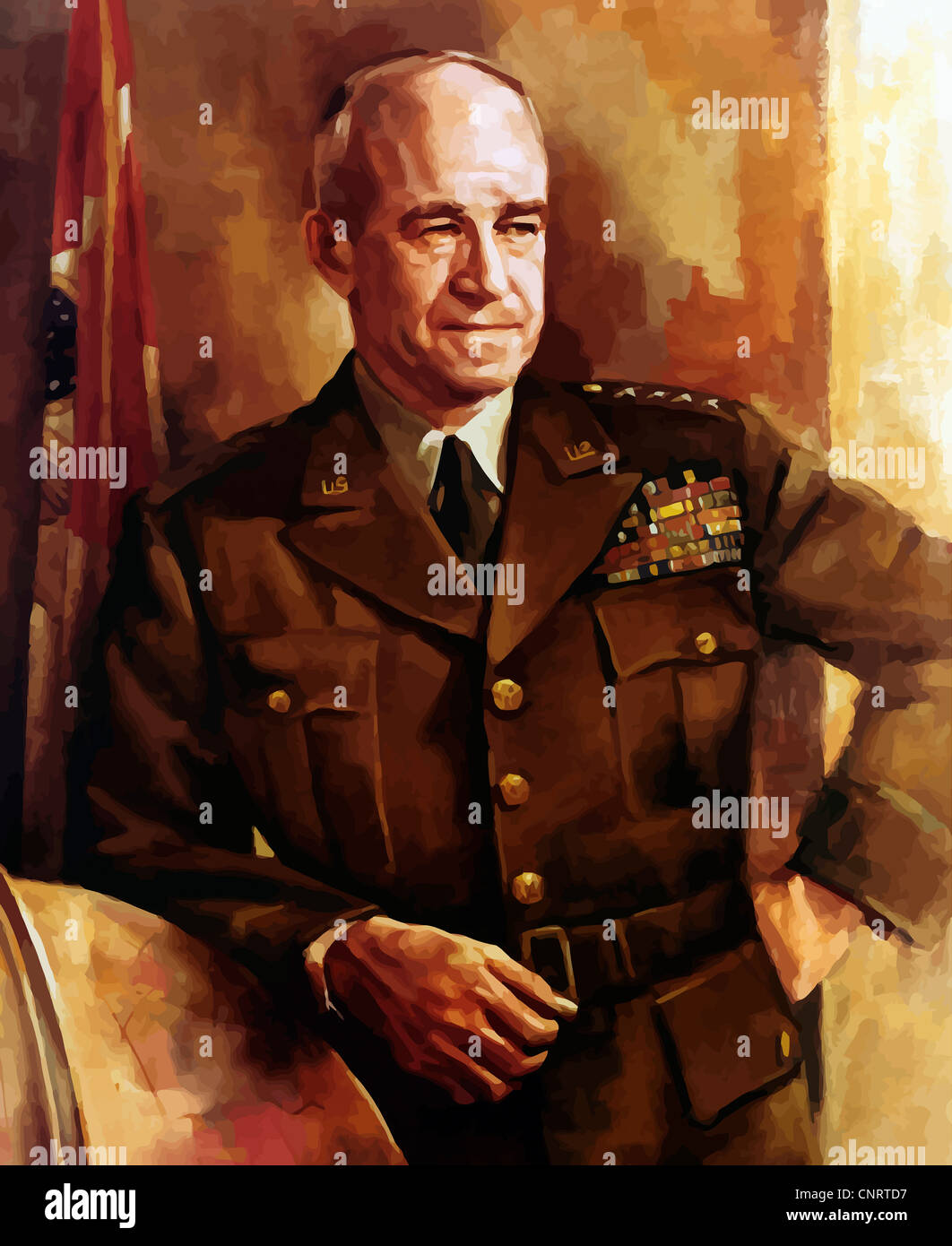 Digitally restored vector portrait of Omar Bradley Stock Photo - Alamy Digitally restored vector portrait of Omar Bradley Stock Photo - Alamy