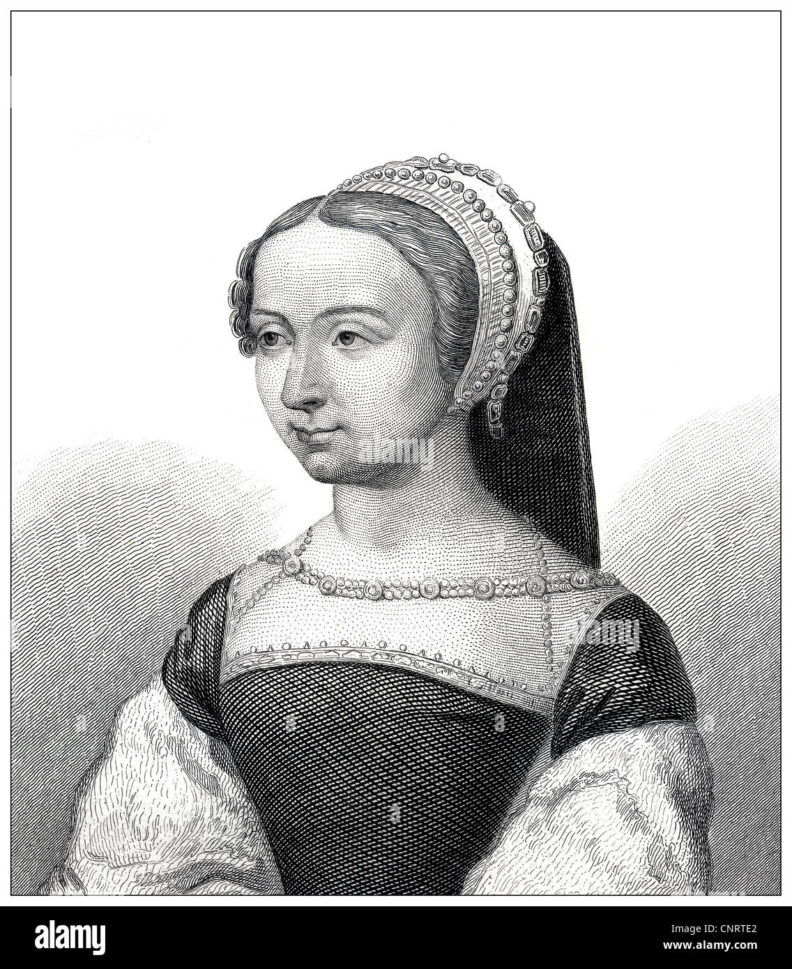 Susanne d'Escars, Dame de Pompadour, 16th Century, Historic steel ...