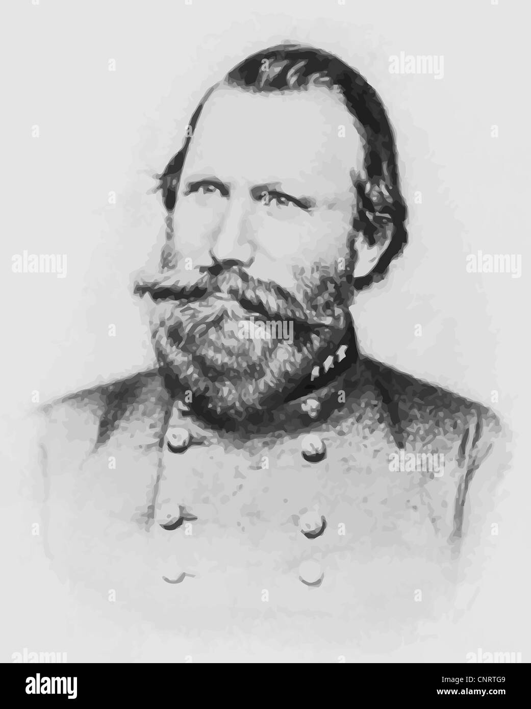 Digitally restored vector portrait of James Ewell Brown Stuart Stock ...