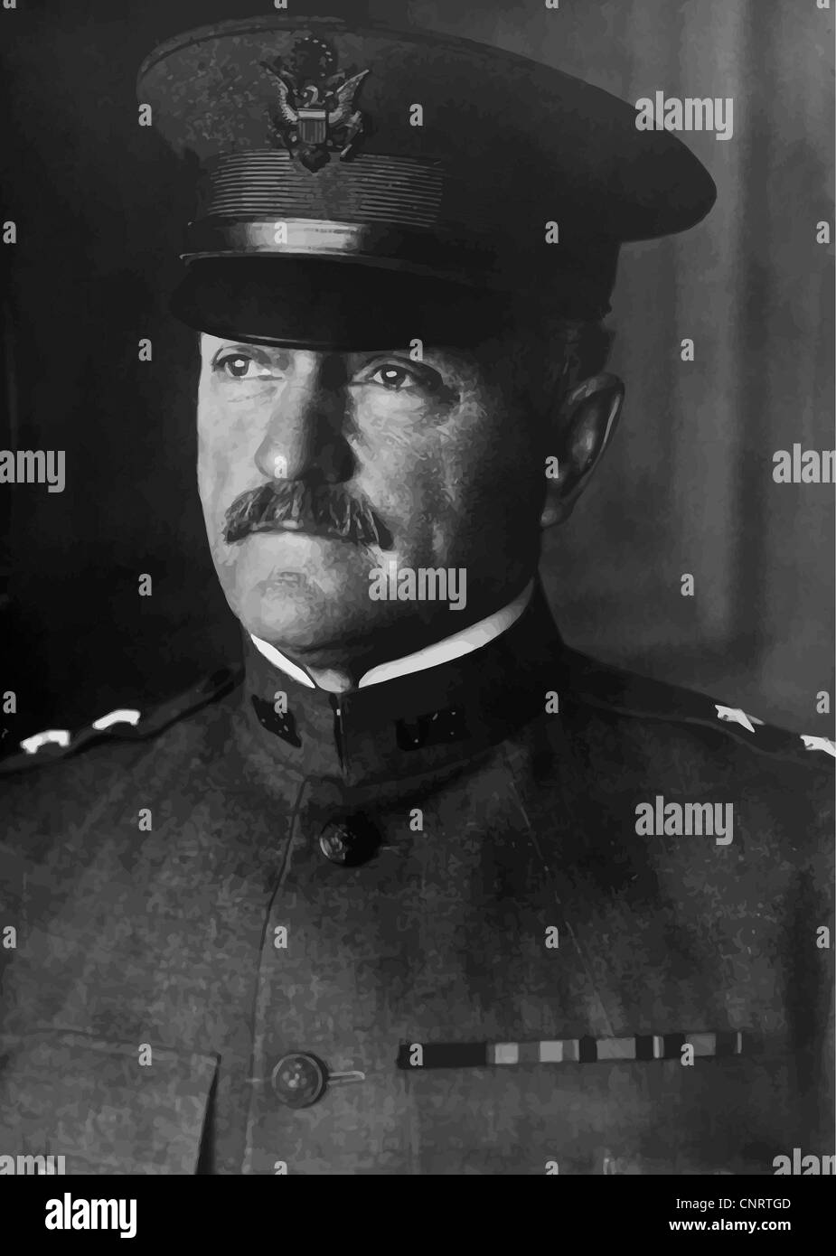 Digitally restored vector portrait of Major General John Pershing Stock ...
