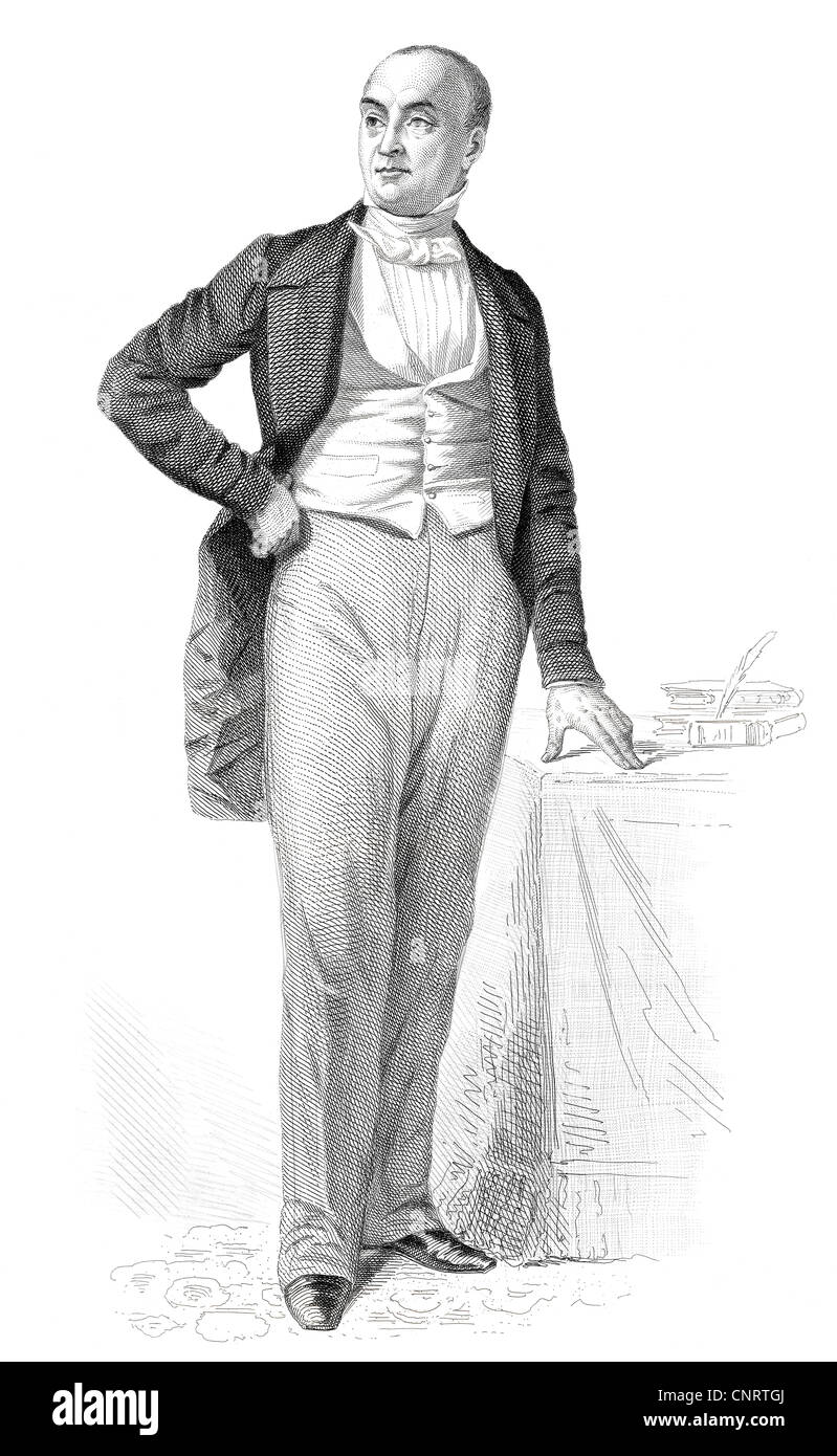 Historic steel engraving from the 19th century, Jean-Ernest Reynaud ...