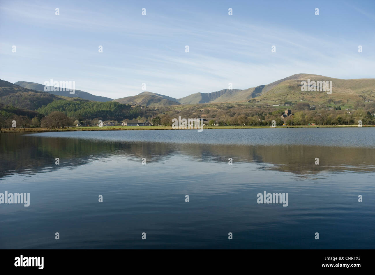 Llanberis and Llyn Padarn in North Wales Stock Photo - Alamy
