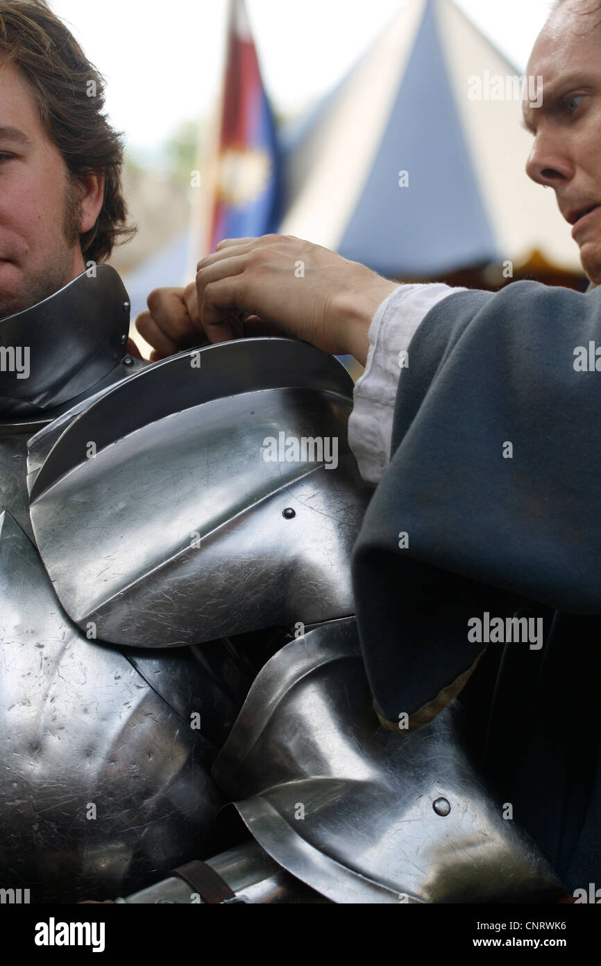 15 Century replica armour - Gardbrace (shoulder) armour Stock Photo - Alamy