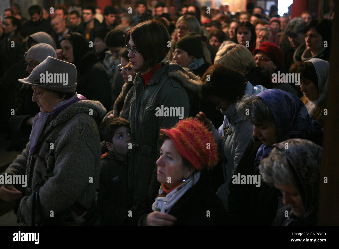 Epiphany morning service in St Parascheva's Church in Belgrade, Serbia ...