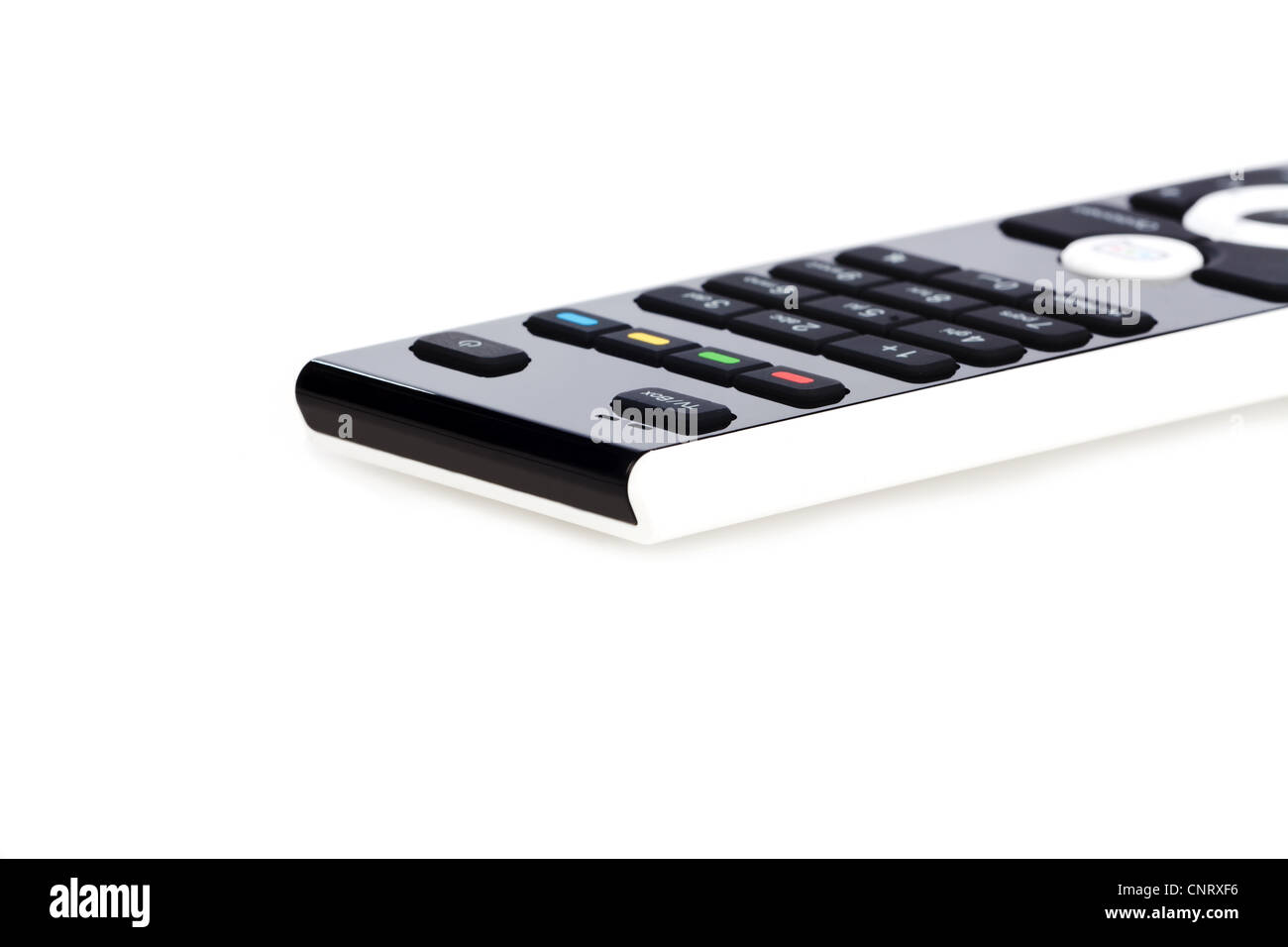 Modern white and black remote control on white background Stock Photo ...