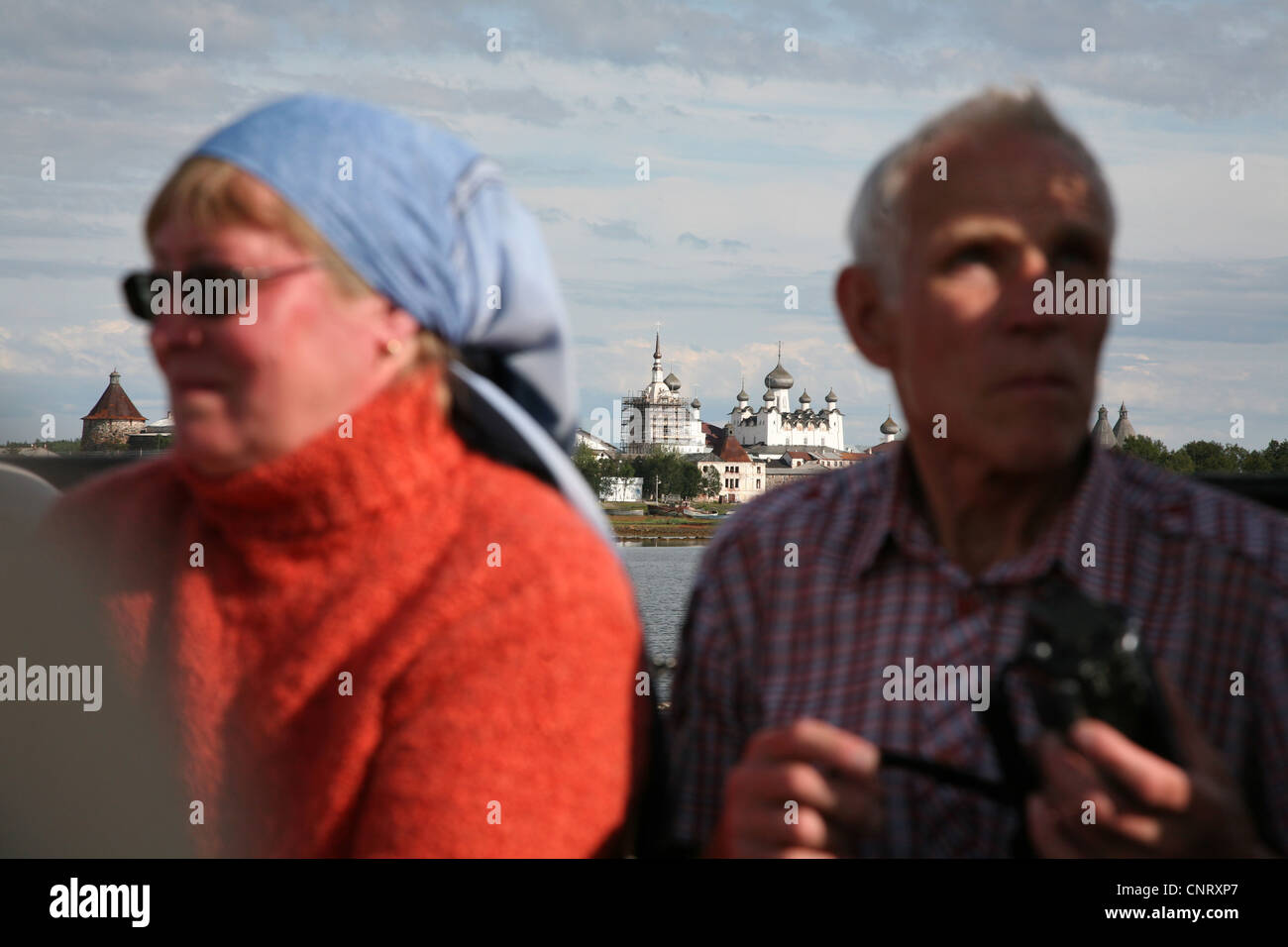 Russian pilgrims travel to the Solovetsky Monastery on the Solovetsky ...