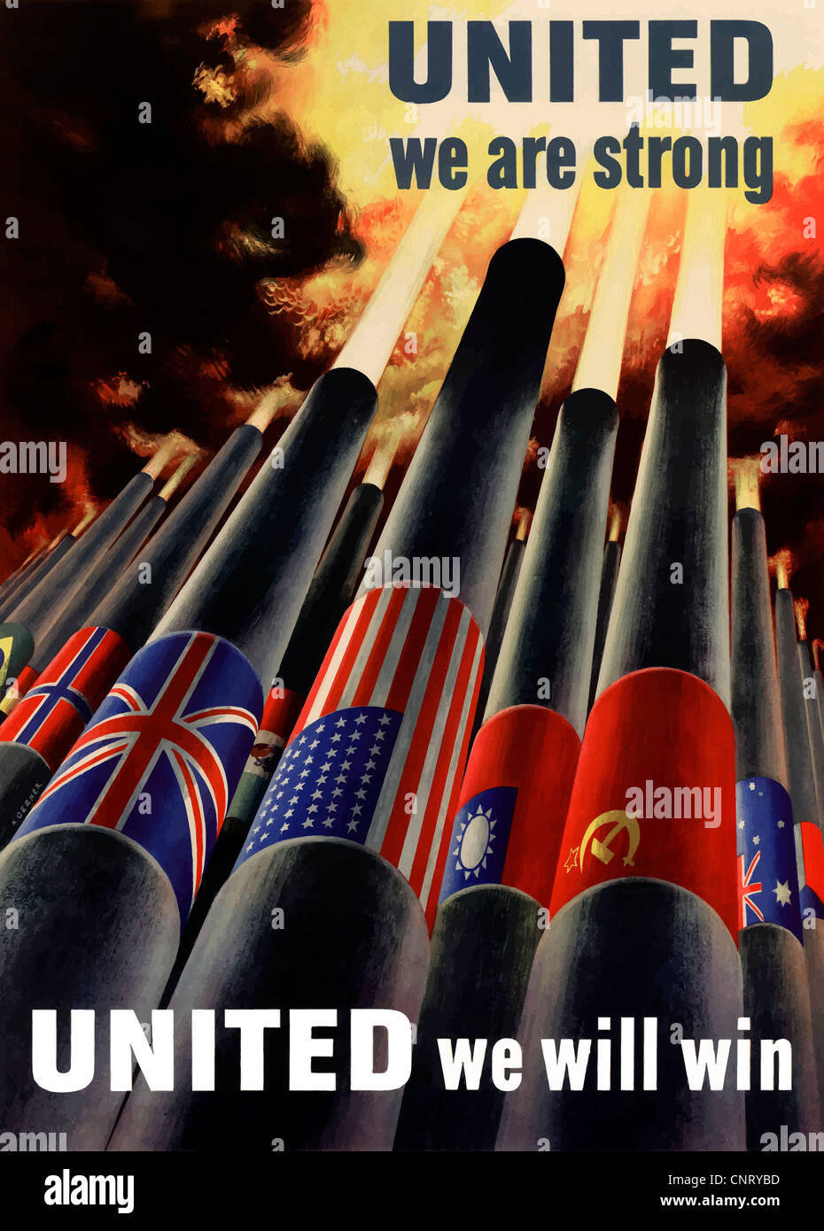 Digitally restored propaganda war poster Stock Photo - Alamy