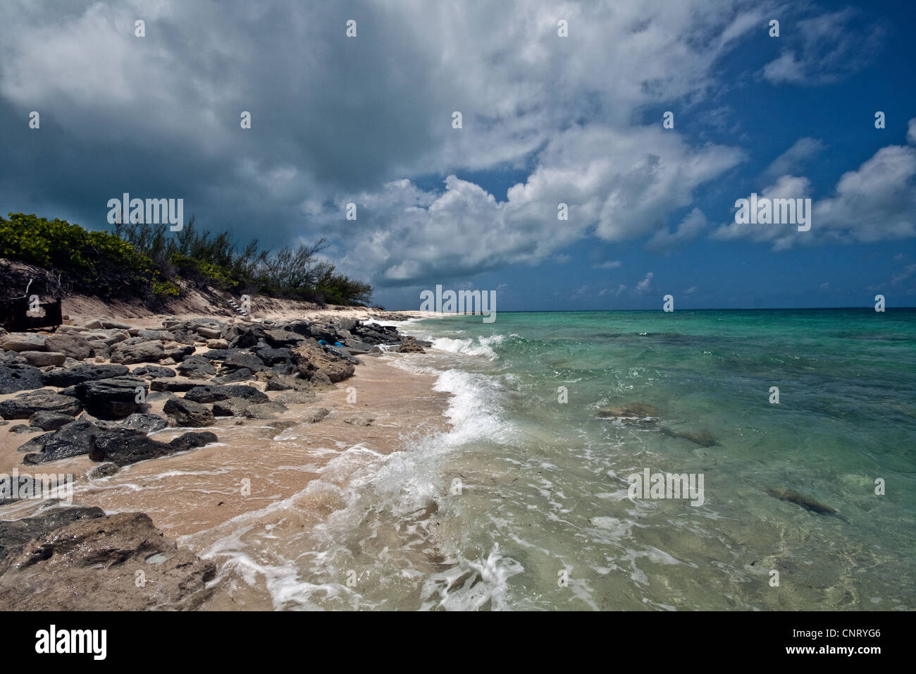 breaking surf on a tropical shoreline in Grand Turks Stock Photo - Alamy
