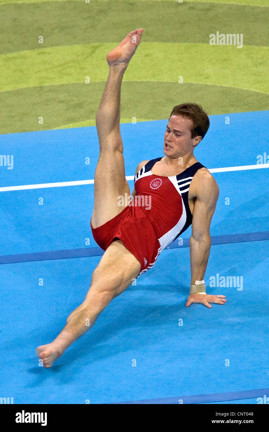 GYMNASTICS Paul Hamm (USA) competing in the floor exercise during the men's team final 2004 ...