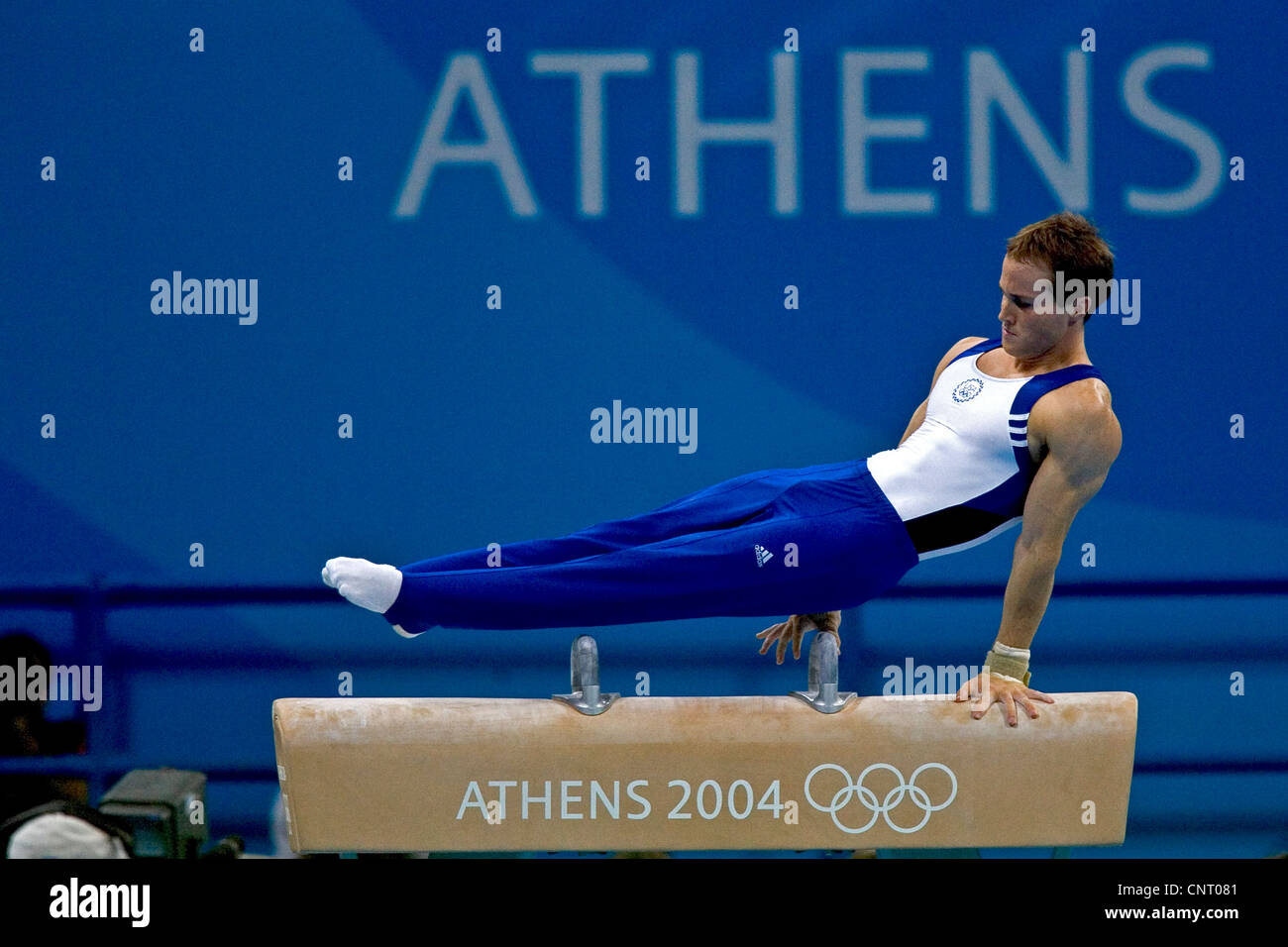 GYMNASTICS Paul Hamm (USA) competing on the pommel horse during the men's individual all around ...