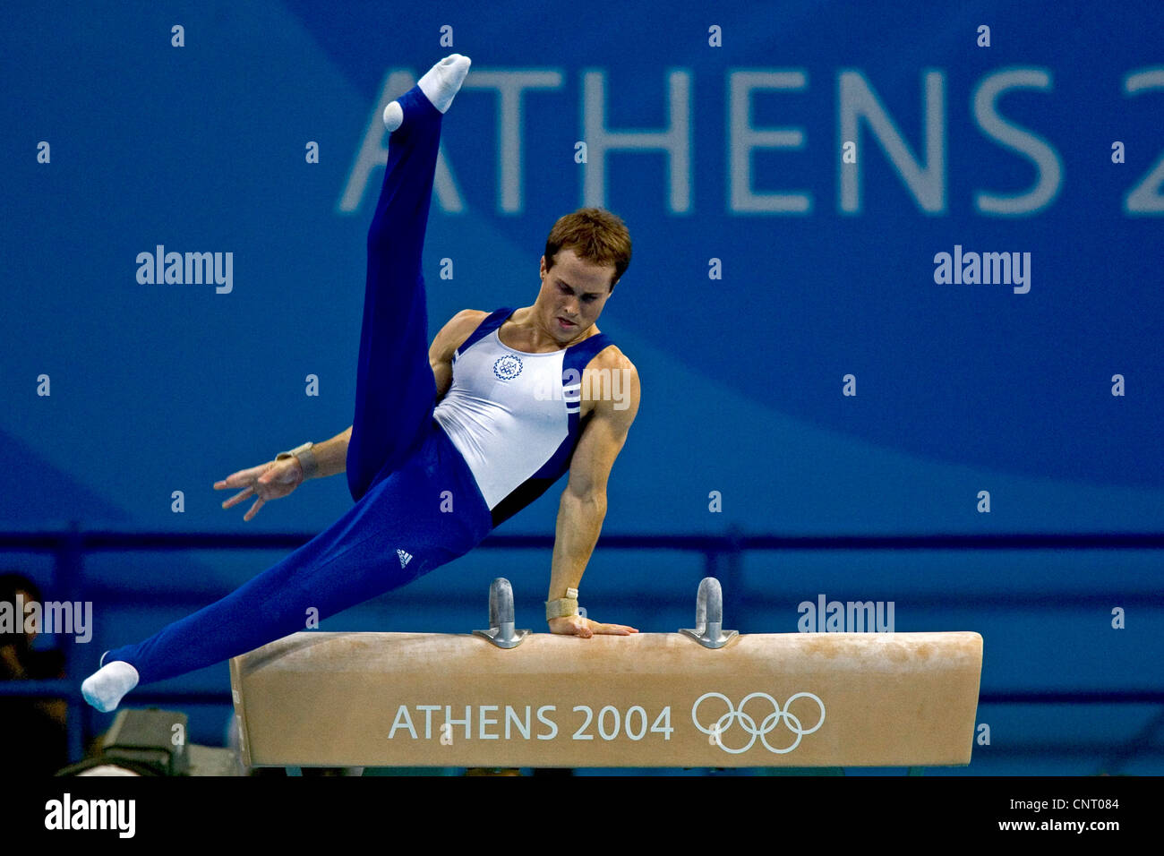 GYMNASTICS Paul Hamm (USA) competing on the pommel horse during the men's individual all around ...